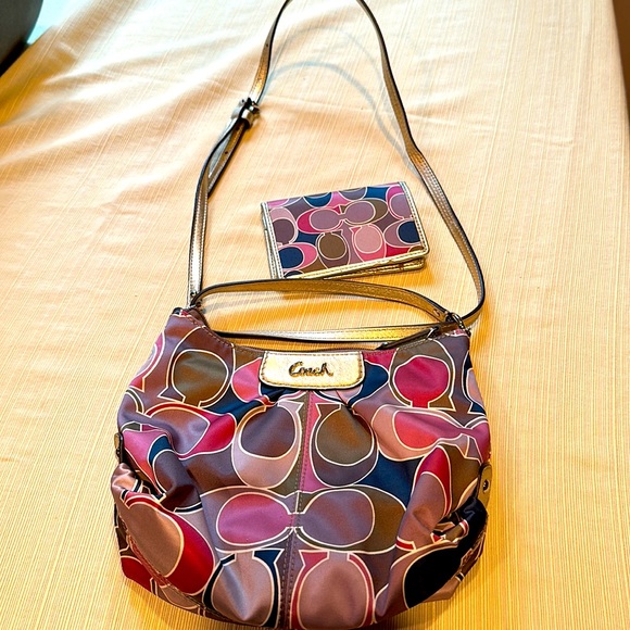 Coach | Bags | Coach Purse With Matching Wallet Signature Logo | Poshmark